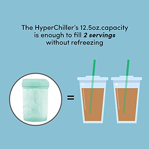 HyperChiller EBC-1023M 2-Pack Patented Coffee Beverage Cooler, Ready in One Minute, Reusable for Iced Tea, Wine, Spirits, Alcohol, Juice, 12.5 OZ, Mint, 12.5OZ