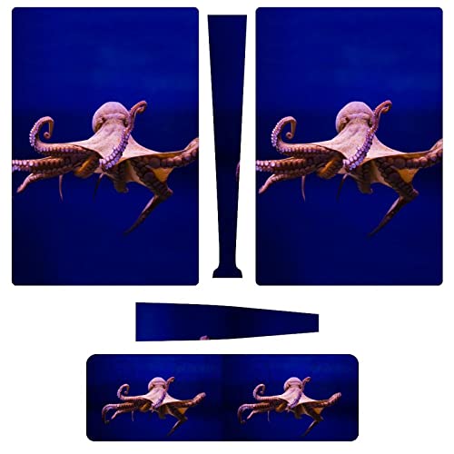 Ocean Animal Octopus Full Protective Skin Cover Design Wrap Decal Sticker Compatible with PS5 Digital Edition Console and Controller