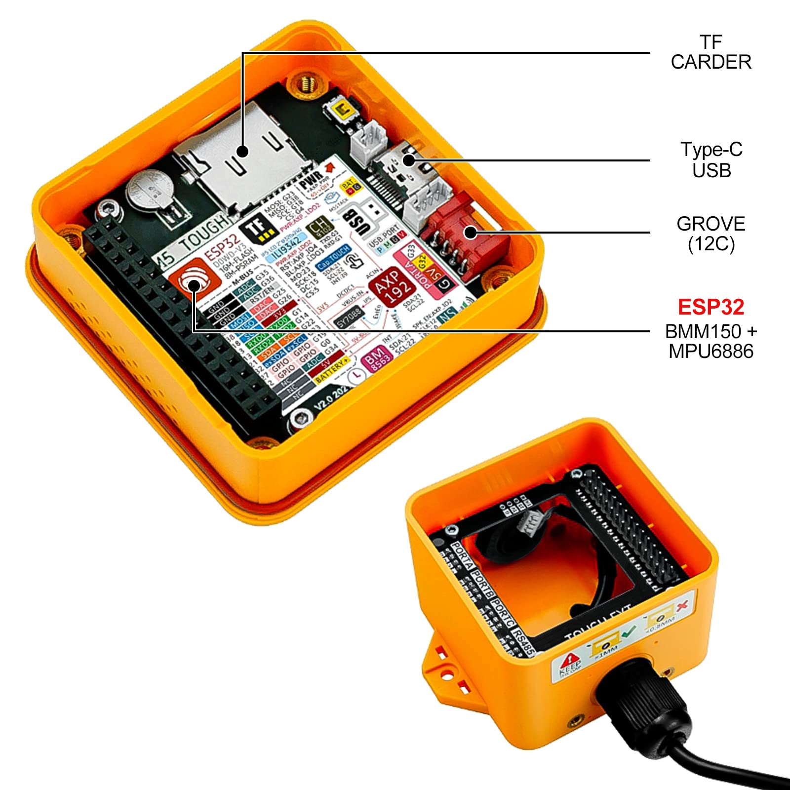 M5Stack Tough ESP32 IoT Development Board Kit Waterproof LCD Display Built-in Bluetooth WiFi with Dual Core 32-bit 240Mhz 16M Flash 8M PSRAM for a rduino UIFlow ESP-IDF