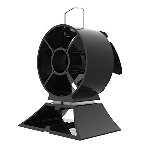JKsmart Mini Stove Fan-4-Blade Silent Operation Heat Powered Stove Fan for Wood/Log Burner/Fireplace - Eco Friendly [Energy Class A+++]