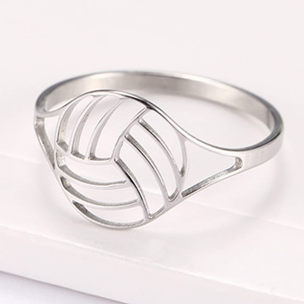 Jude Jewelers Stainless Steel Braided Volleyball Style Wedding Statement Valentines Proposal Anniversary Ring (Silver, 7)