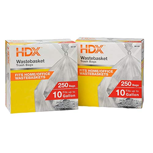 HDX 10 Gal. Clear Waste Liner Trash Bags (500-Count)