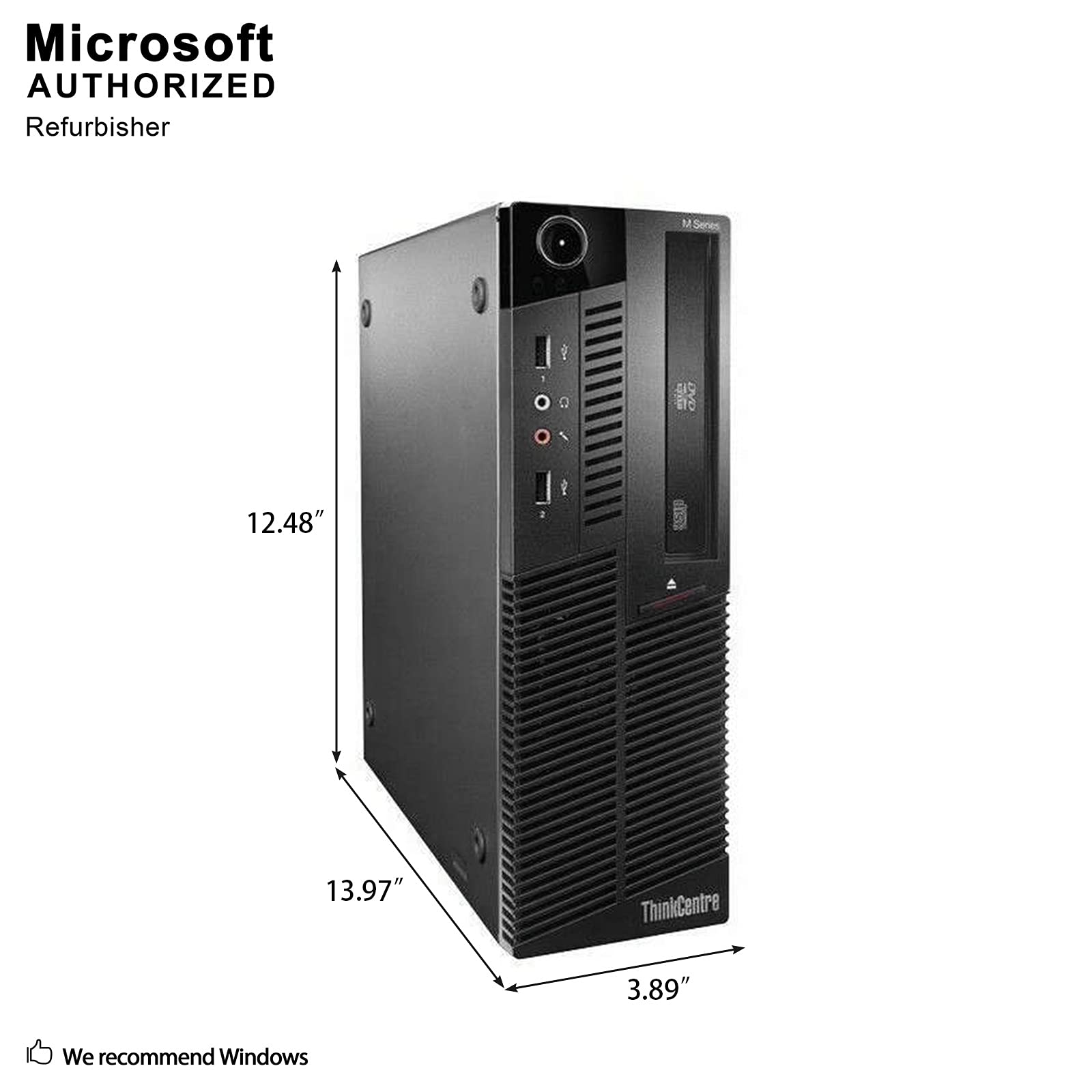 Lenovo Thinkentre M90 Desktop Computer - Intel Core i5 3.1GHz 8GB RAM, 1TB HDD, DVD-RW Drive, Bluetooth and WiFi, 22 Inch LCD, Keyboard, Mouse, Windows 10 Pro (Renewed)