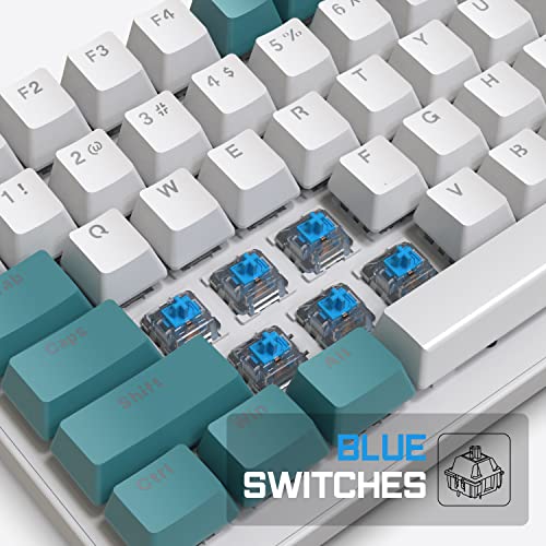 K3-95% Wired Gaming Keyboard and ultra-light honeycomb mouse with Coiled Usb C Cable,Clicky Blue Switch LIGHTSYNC RGB Chroma Backlit TKL 98 key 4 in 1 Gaming Bundle Retro Metal Panel for PC/Mac