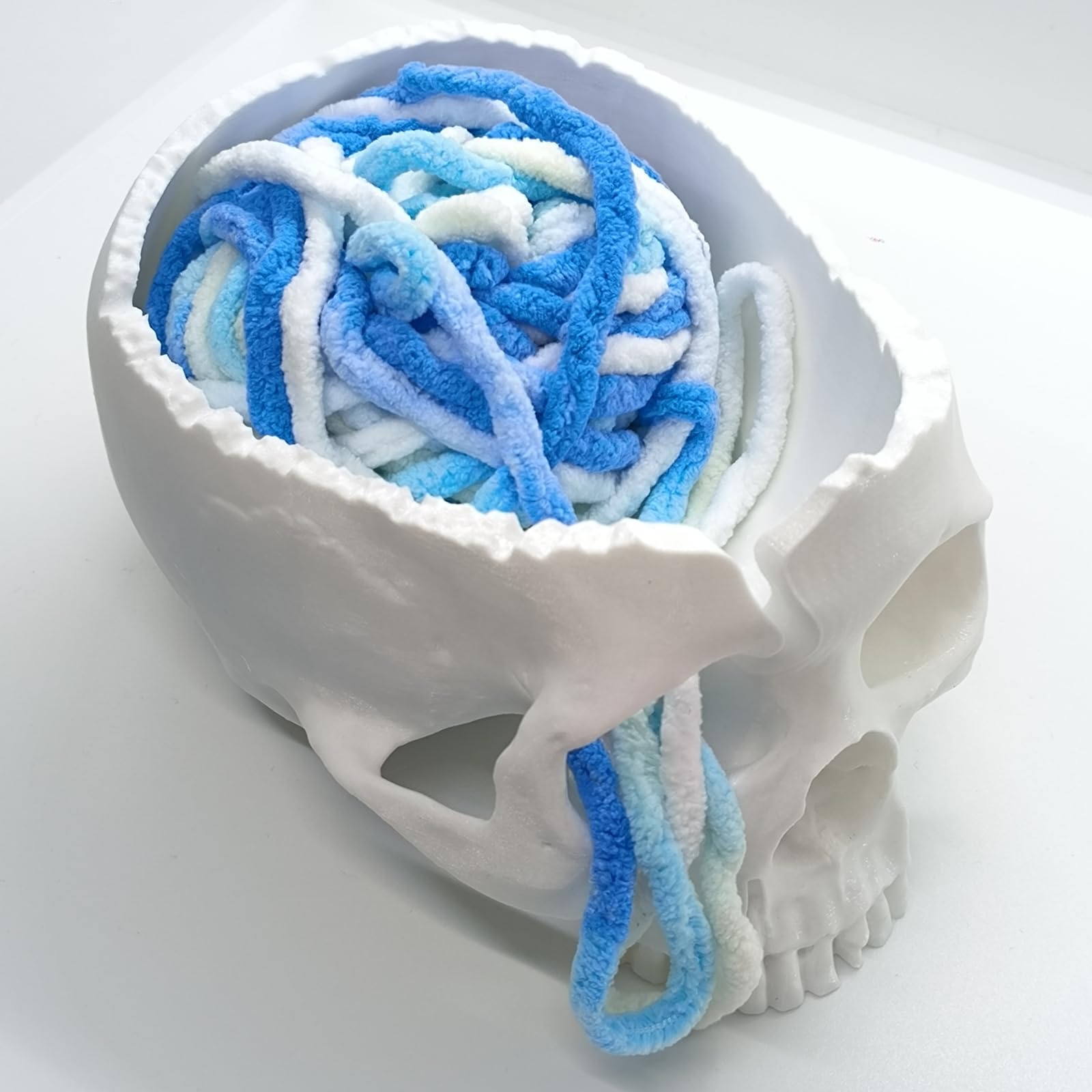 Skull Yarn Bowl Holder Storage for Crocheting Crochet Knitting Accessories,Unique Skull Yarn Bowl Holder 3D Printed