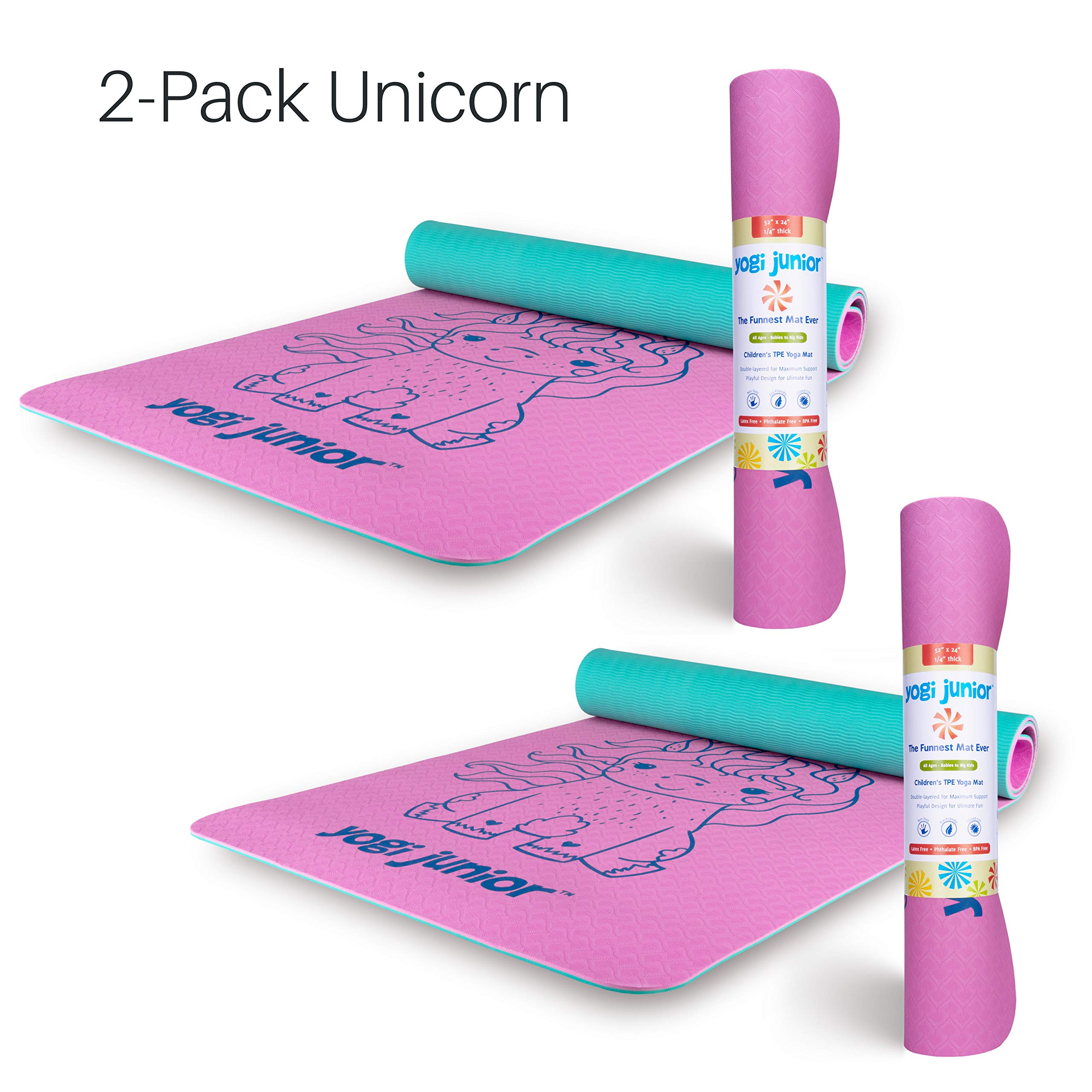 Kids Yoga Mat by Yogi Junior | Extra Thick TPE | Babies, Toddlers and Big Kids