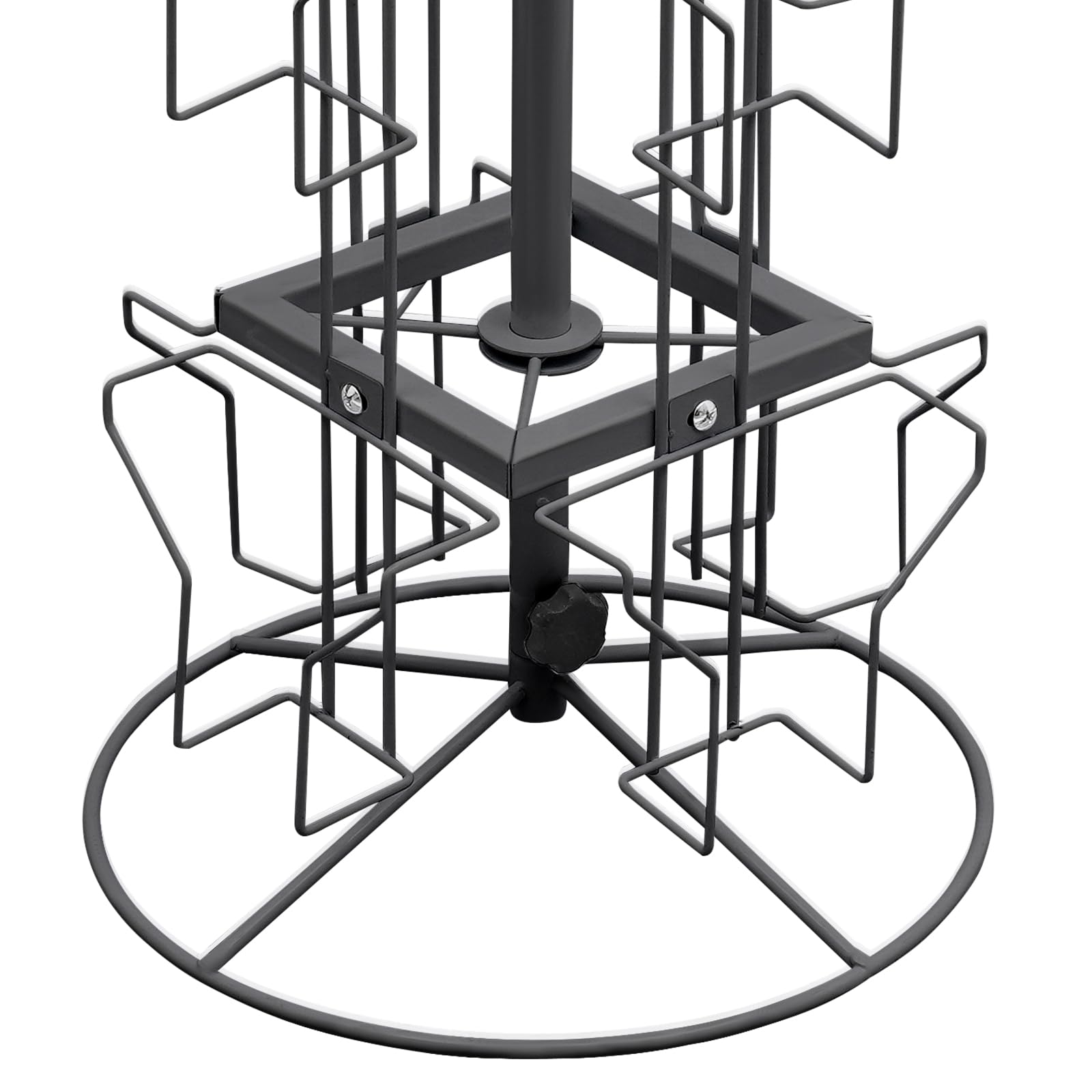 Mgorgeous Countertop Rotating Greeting Card Rack 3 Tier Metal Display Stand Spinning Floor Stand Pocket Rotating Holder, 360° Rotatable (12 Pockets White)