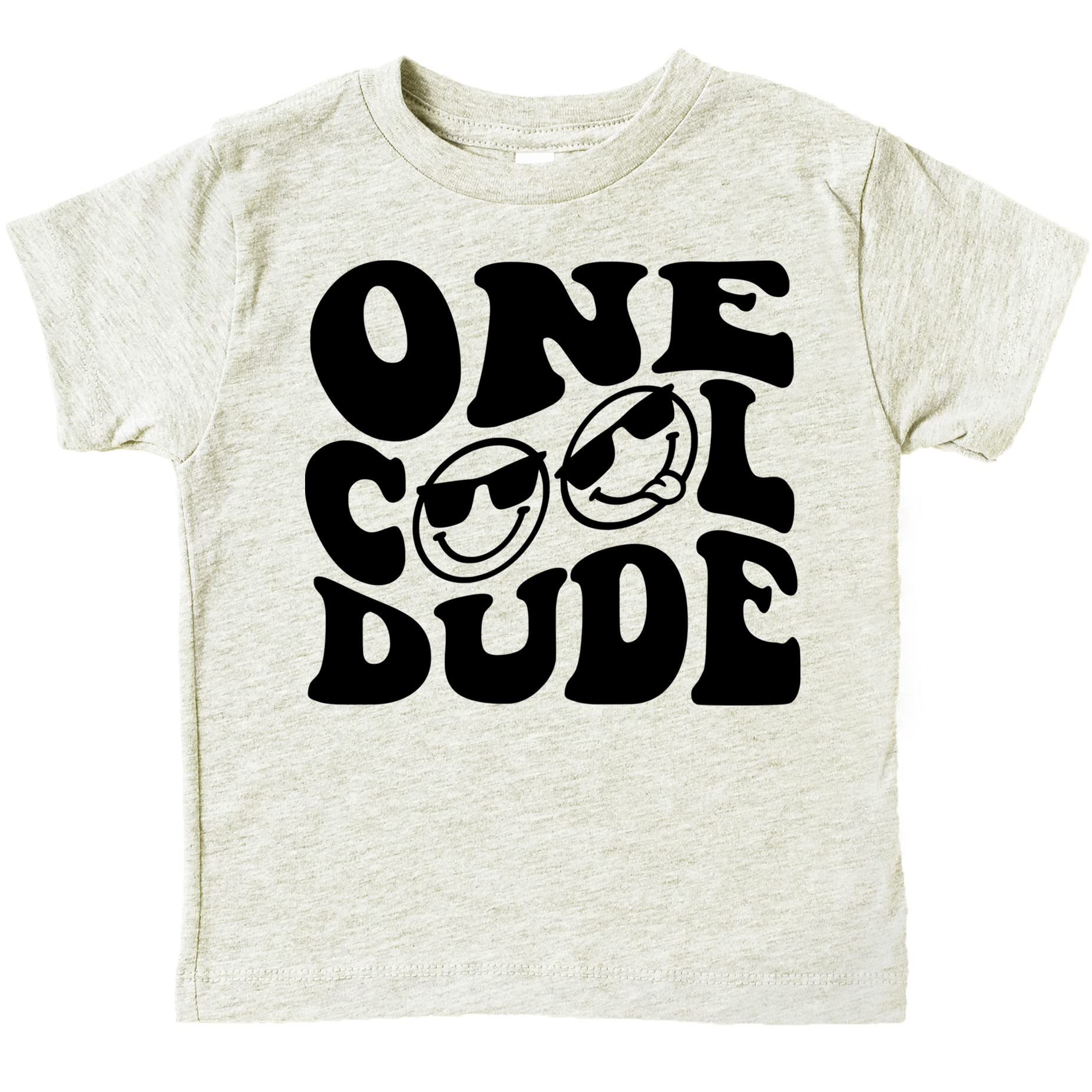 One Cool Dude Retro Boys First Birthday Shirt & Bodysuit for Boys Natural Heather Shirt 18 Months