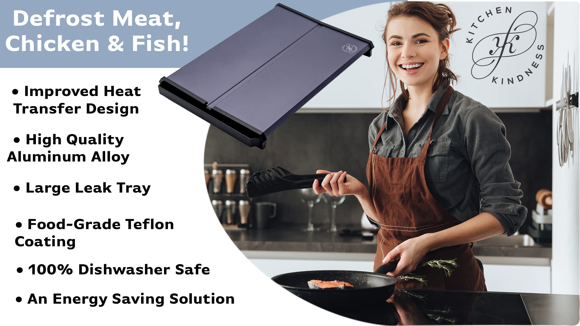 Improved Defrost Tray | Meat Thawing Board | Meat Defrosting Tray | Food Defrosting Board Aluminum Thawing Tray | Thaw Tray to Help Thaw Meat Fast