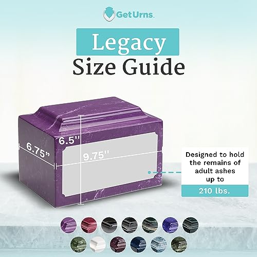 GetUrns β Legacy Cultured Marble Urn by Mackenzie, Adult Size Cremation Urns, Custom UV Printed Burial Urn for Ashes, 210 Cubic Inch Cemetery Urns for Ashes, Butterfly, Amethyst