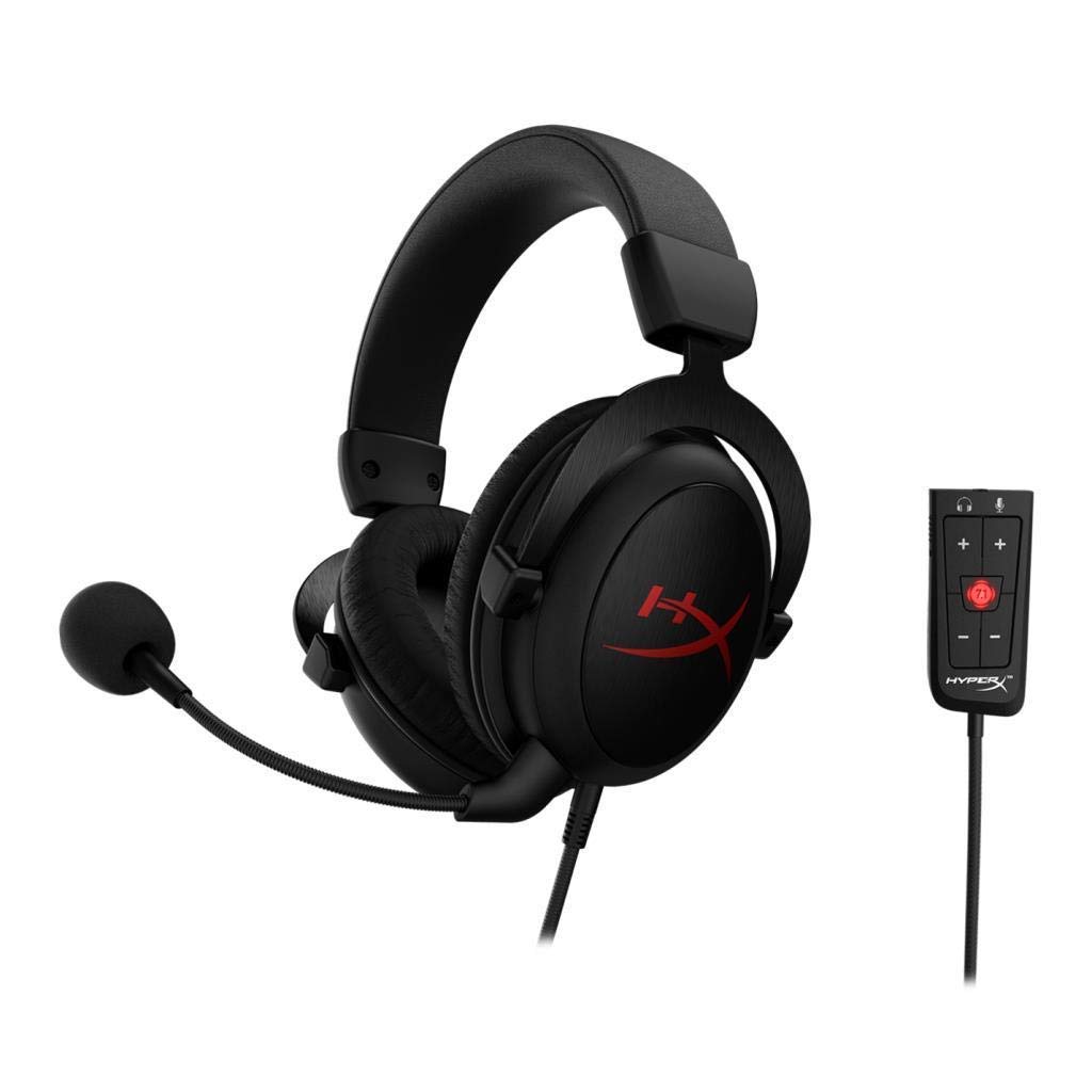 HyperX Cloud Core USB Gaming Headset, DTS Headphone:X Spatial Audio, Detachable Noise-Cancelling Mic, Comfortable Memory Foam, Durable Aluminum Frame for PC, Xbox Series X|S, Xbox One, Black (Renewed)