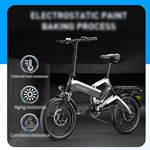 KOWMddzxc Electric Bycle 16 Inch Folding Electric Bicycle Motor Battery Commuter Folding Electric Bike