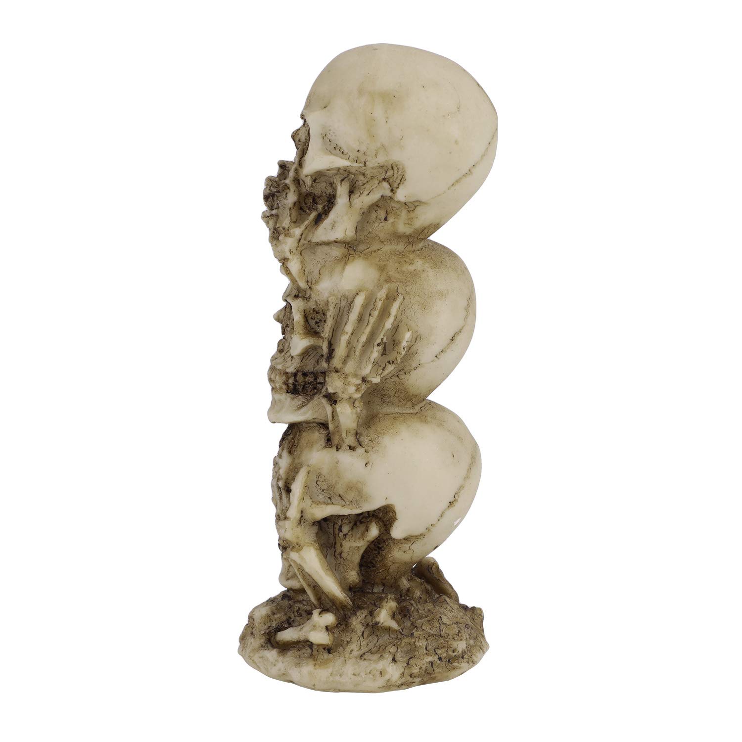 ITODA Human Head Skull Decor for Halloween Skeleton Prop Resin Spooky Statue Collectible Home Bar Table Figurine Garden Decoration for Graveyard Ghost Scary Xmas Sculpture