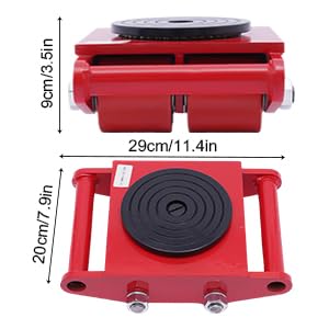 Heavy Duty Machine Dolly Skate Machinery Moving Skate Machinery Mover Cargo Trolley Cart for Heavy Duty Industrial Moving Equipment(Red)