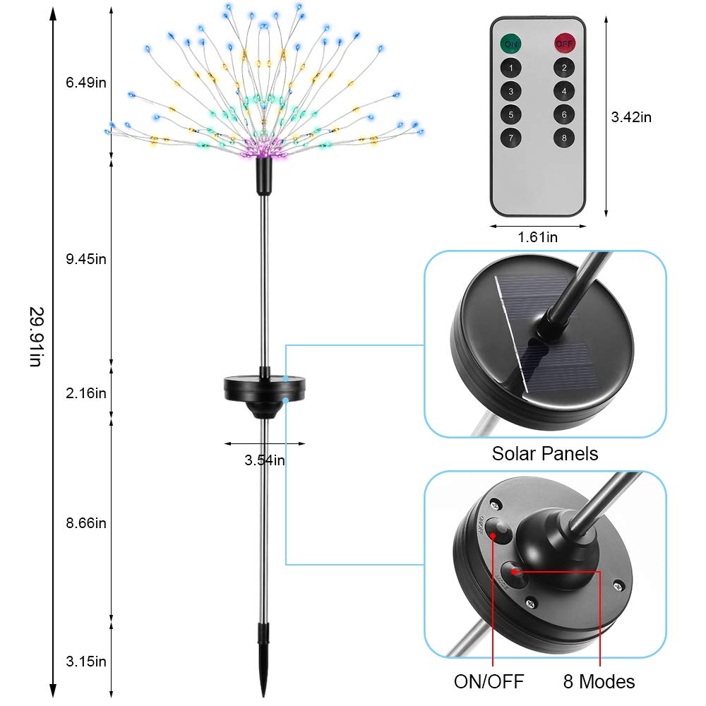 INDARUN Solar Garden String Lights (Firework-3)