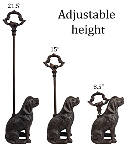 LuLu Decor, Cast Iron Decorative Dog Door Stopper with Rod, 5lbs 1oz