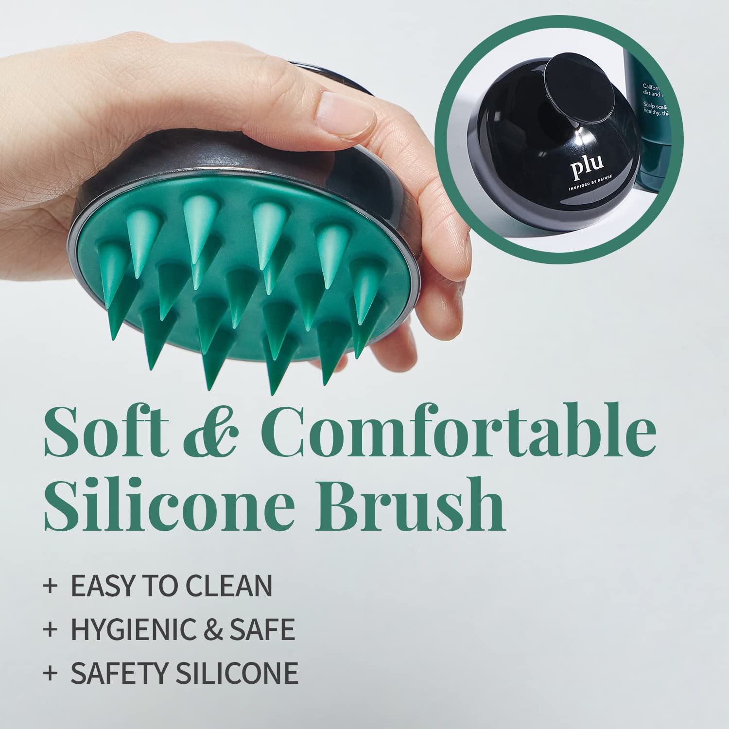 PLU Therapy Scalp Scaling Scrub with Silicone Scalp Massager Brush - Walnut Scalp Scrubber Gel for Oily Scalp and Dandruff - Scalp Exfoliating & Deep Cleansing Combo Set