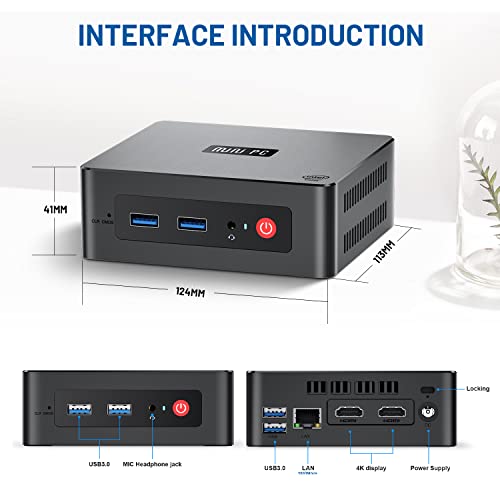 Kinhank Mini PC,Super Console X PC Lite Retro Game Console with 120000+ Games,Compatible with PSP/PS2/PS1/ARCADE/ATARI/SEGA/MAME,Win10 & Batocera 33 Game System in 1,4K Dual Output,2.4G+5G WiFi,BT