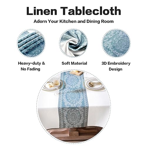 IVAPUPU Rectangle Tablecloth 60x104 inch Table Cloth Linen Wrinkle Free Tablecloths Kitchen Dining Table Cover Tables Farmhouse Holiday Camping