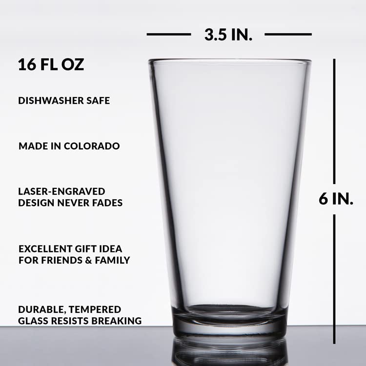MILLENNIUM FALCON Engraved 16oz Pint Glass | Great Christmas Gift for Sci Fi & Classic Movie Fans | Unique Collectible Barware & Decor