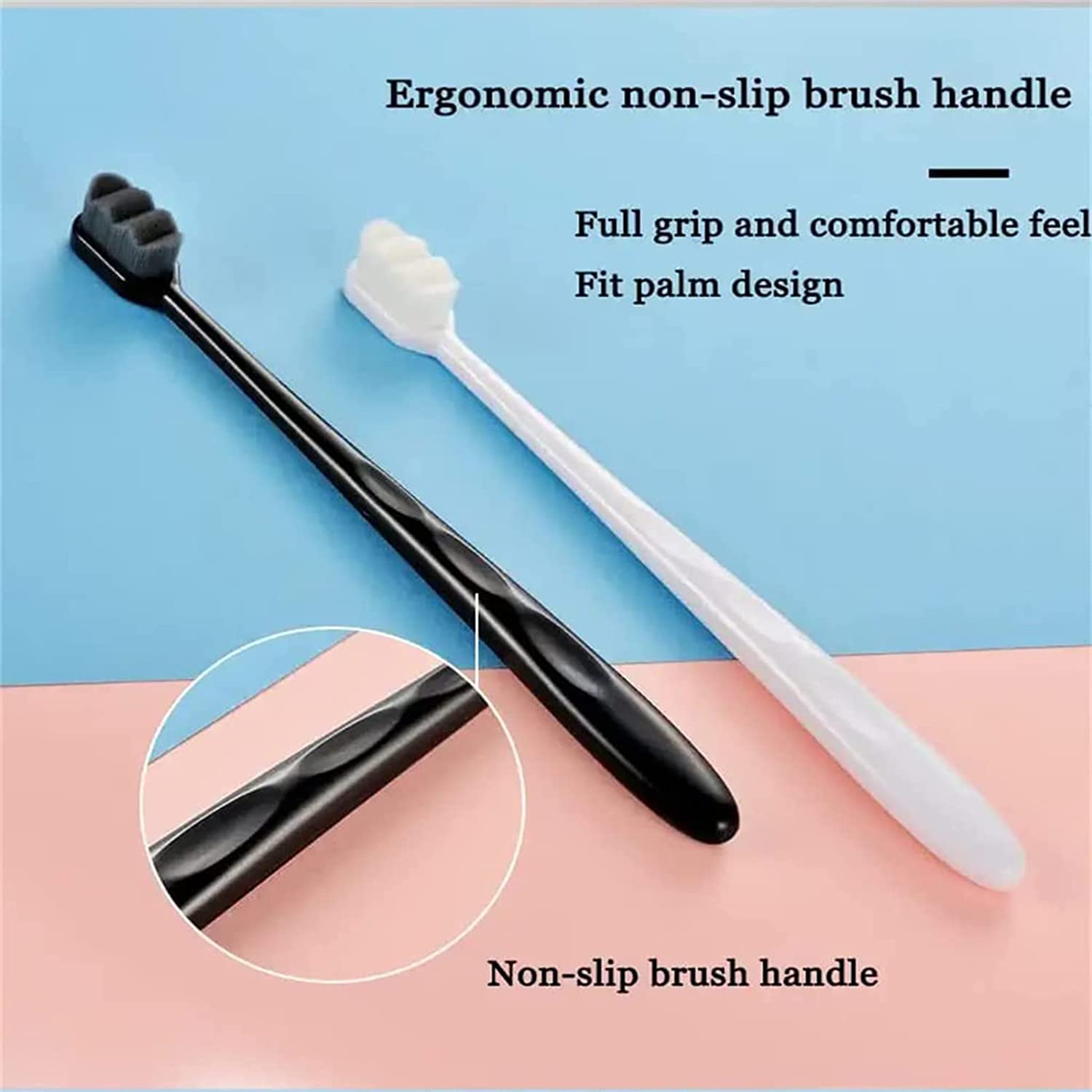 Niblido Brevi Toothbrush, Brev Nordic-Inspired Premium Nano Toothbrush, Extra Soft Toothbrush with 20000 Soft Bristles, for Protect Sensitive Gums and Teeth (2PC, Flat Bristle)