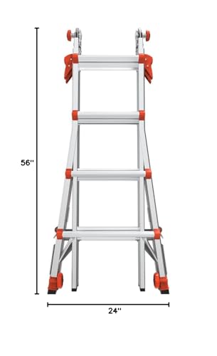 Little Giant Ladder Systems Xtreme 2.0, M17, 17ft, Multi-Position Ladder with Trestle Brackets and Ratchet Levelers, Aluminum, Type 1A, 300 lbs Weight Rating, (12817-801)