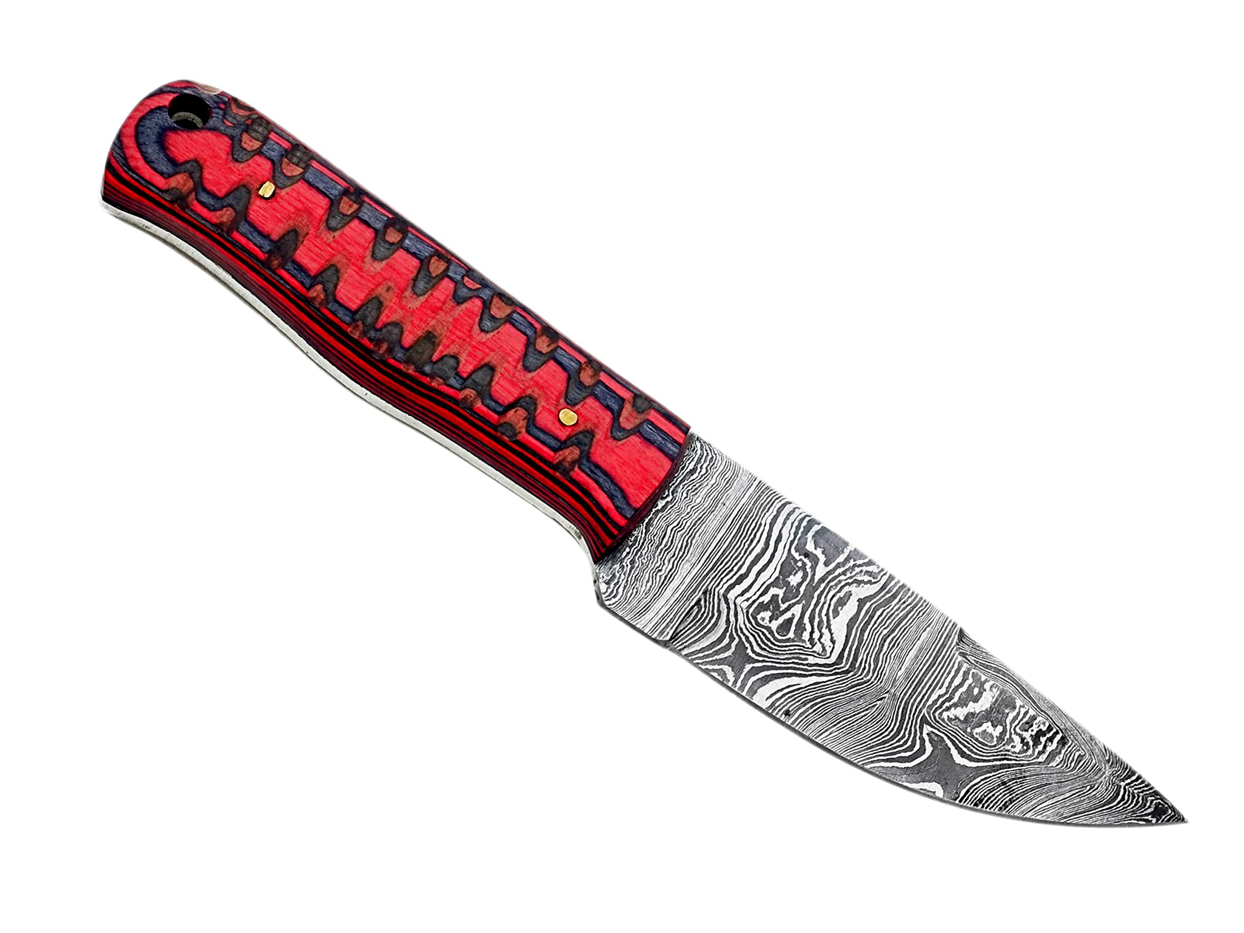 ONEHOPE BLADES Handmade Damascus Steel Skinner With Leather Sheath, 8 inches Fixed Blade Survival Hand Forged Hunting Camping & Skinning Knife