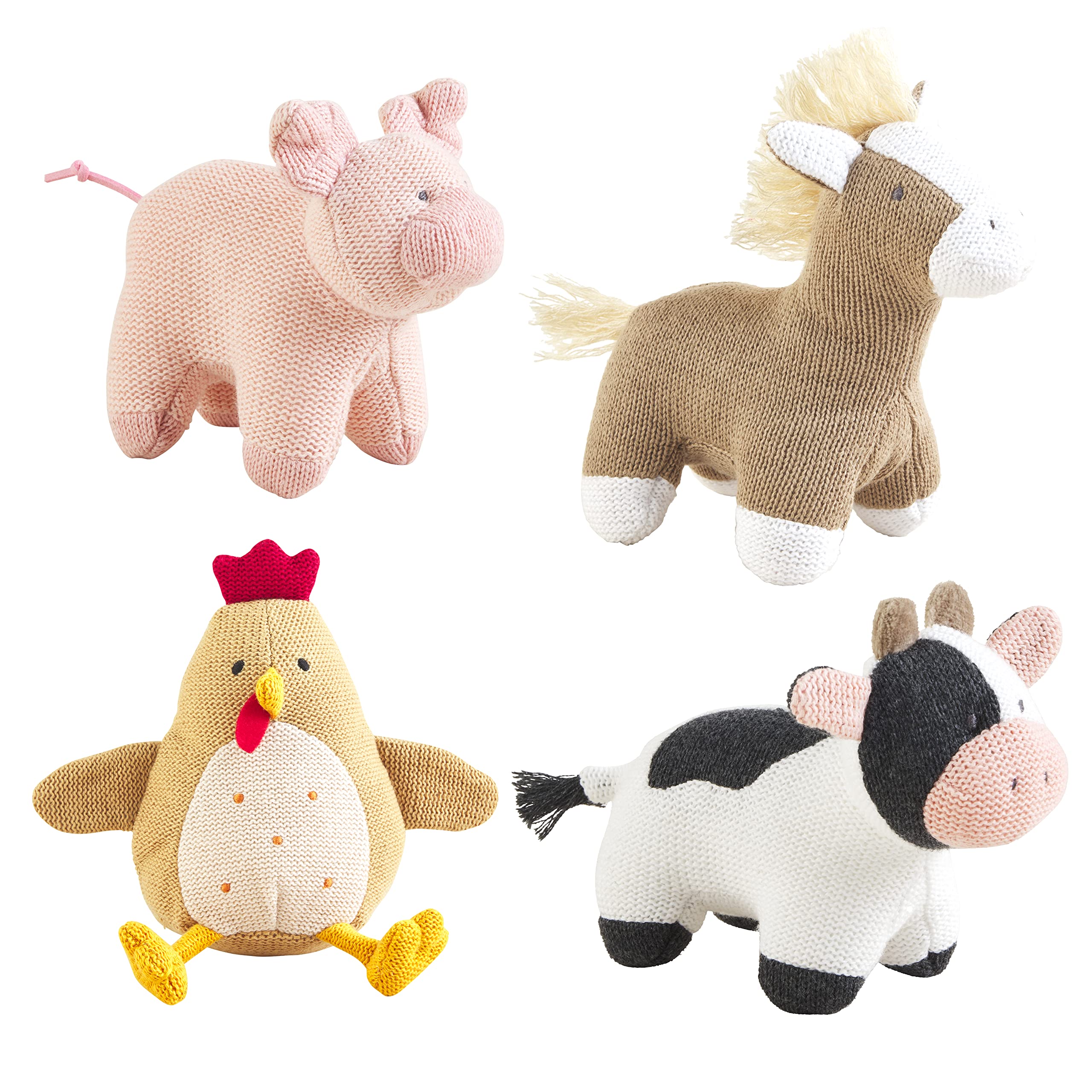 Mud Pie Children's Knit Rattle, Pig