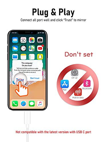 Lightning to HDMI Adapter for Apple - iPhone/iPad/iPod to TV, 1080P HD Digital AV Adapter , Audio Sync Screen Converter with Charging Port Adapter to Projector/Monitor