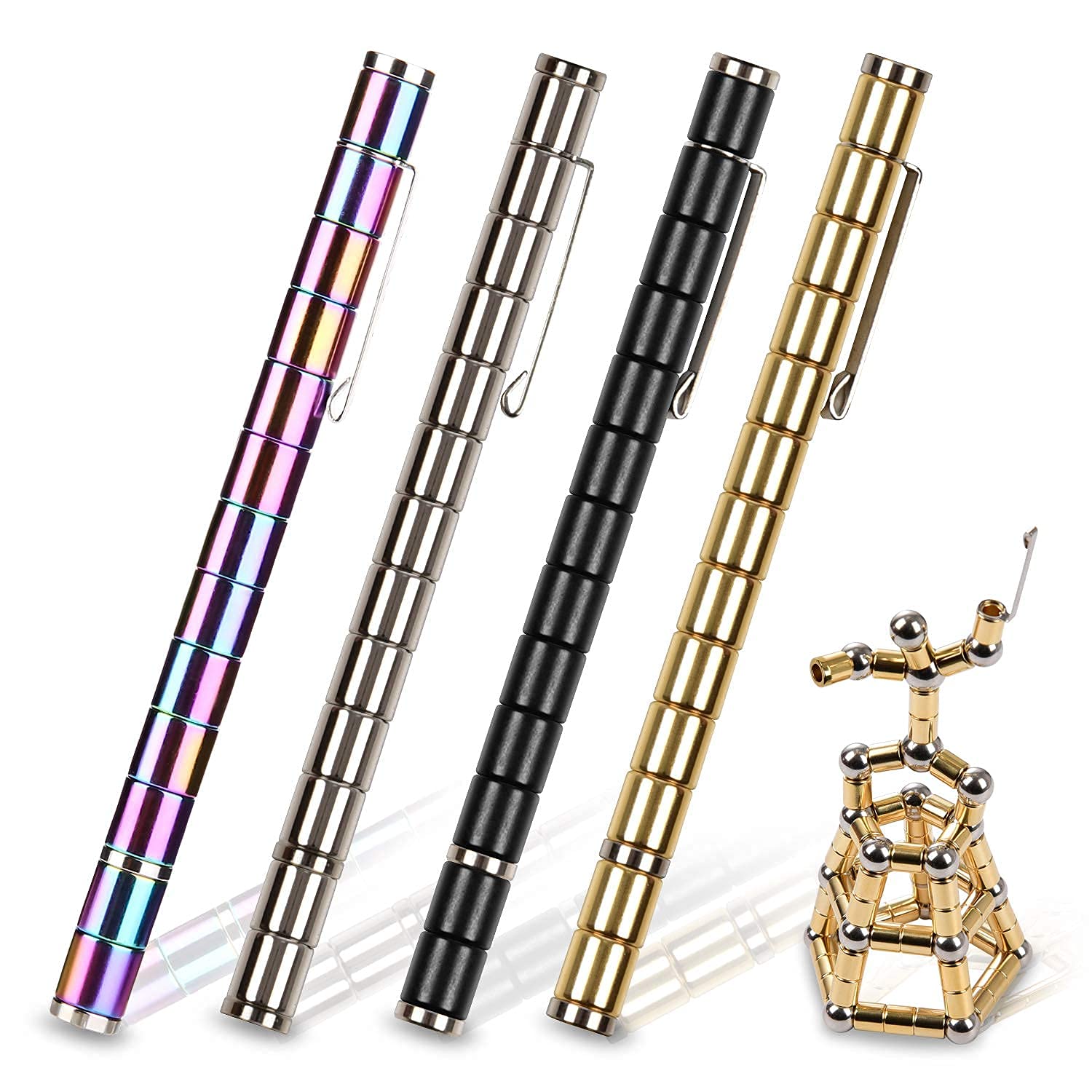 HKDGYHON Toy Pen, Decompression Magnetic Metal Pen, Multifunction Writing Magnet Ballpoint Pen, Gift for Kids or Friends (Black)
