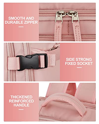 VGCUB Carry on Backpack,Large Travel Backpack for Women Men Airline Approved Gym Backpack Waterproof Business Laptop Daypack,Pink Large