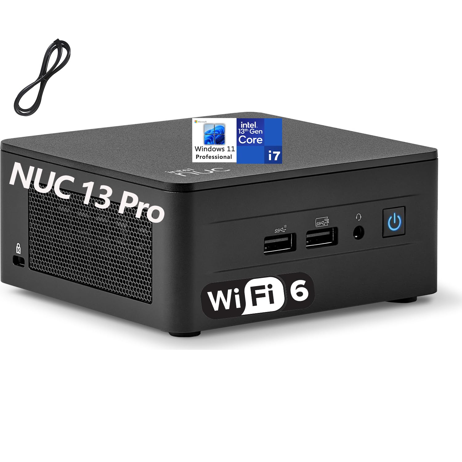 Intel NUC 13 Pro Kit NUC13ANHi7 Business Tall Mini PC Desktop Computer, 13th Gen 12-Core i7-1360P, 32GB DDR4 RAM, 1TB PCIe SSD, WiFi 6, Bluetooth 5.3, Windows 11 Pro, AZ-XUT Cable