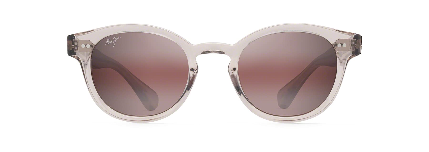 Maui Jim Men's and Women's Joy Ride Polarized Classic Sunglasses, Crystal w/Hint of Pink/Maui RoseĀ®, Medium