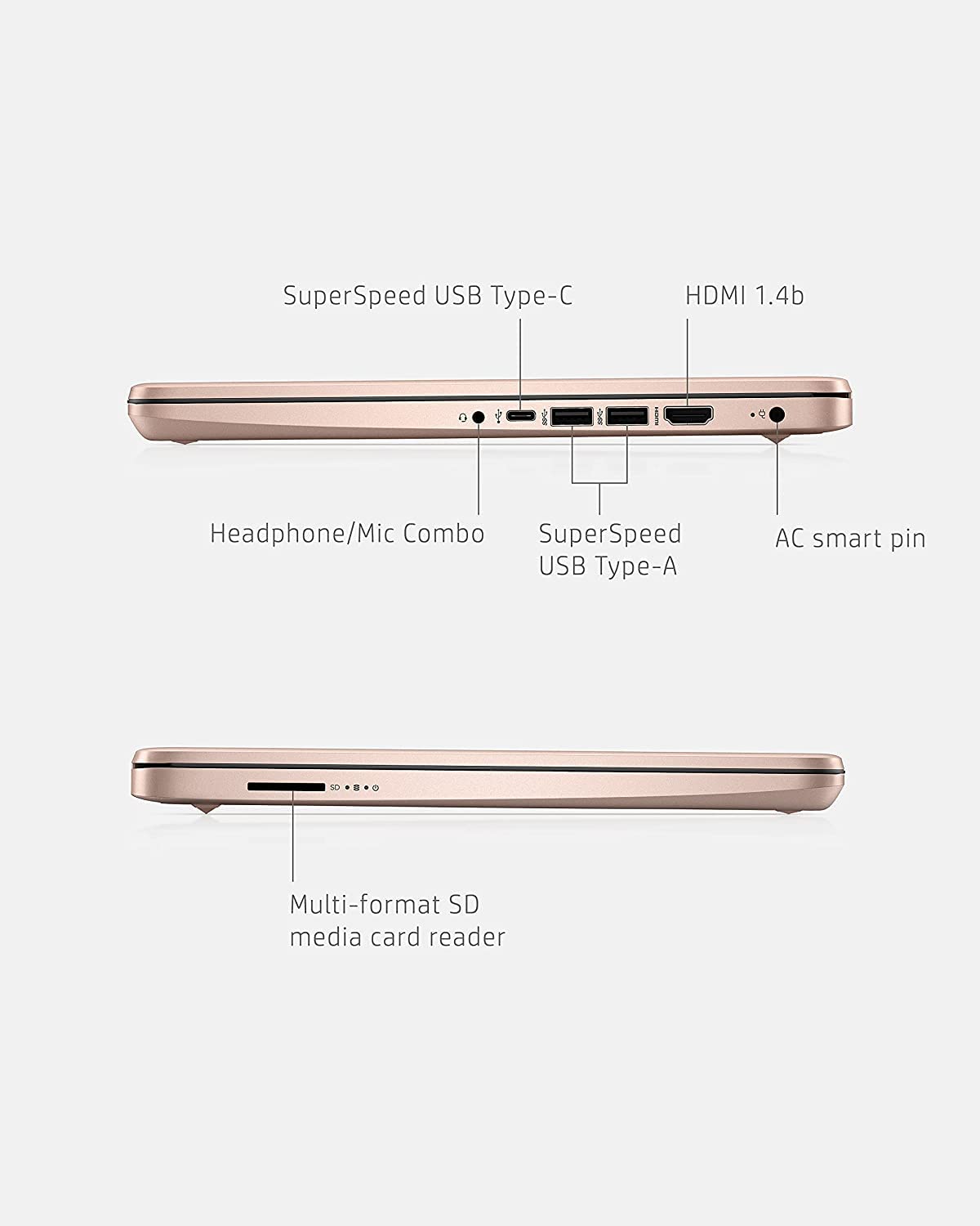 HP Stream 14 HD Touchscreen Display, Intel Celeron N4020 Dual-Core Processor, 16GB DDR4 Memory,128GB Storage (64GB eMMC+64GB Card), Bluetooth,1-Year Microsoft 365, Win11S,Rose Gold | NoCo Bundle