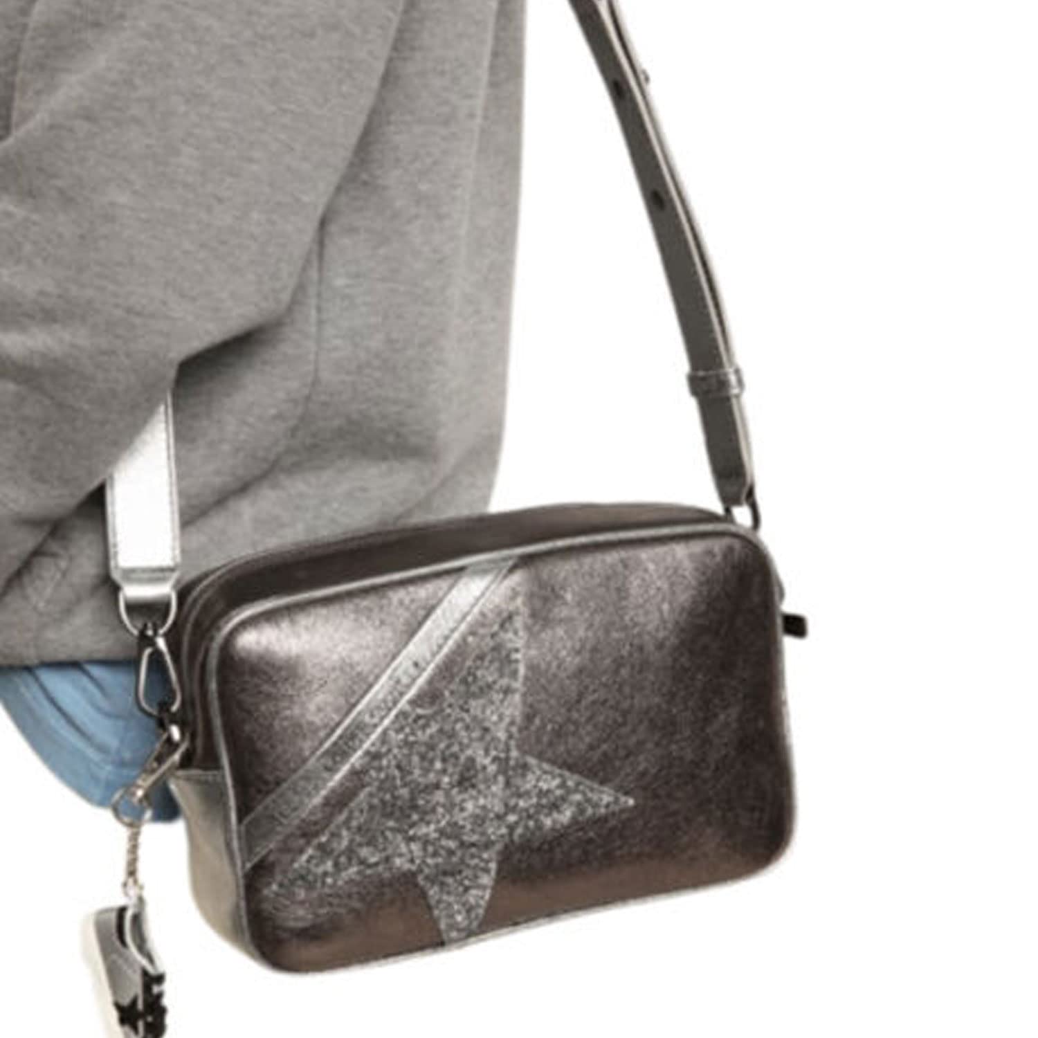 Golden Goose Star Bag Laminated Leather Body And Shoulder Strap Swarovski Star Womens Bag