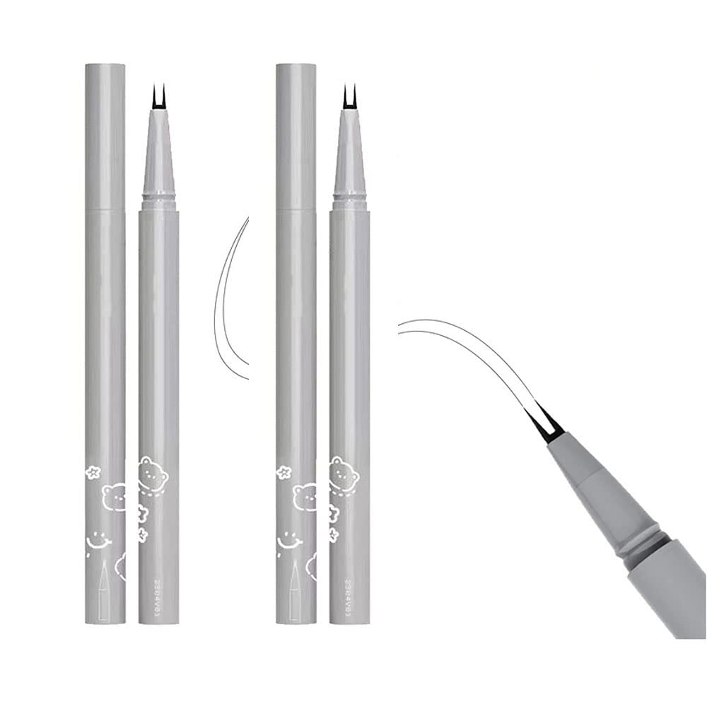 HYOIIO Double Tip Lower Eyelash Pencil, Waterproof Anti-Smudge Lashes Pencil, Natural Lower Eyelashes Liquid Pen Waterproof Liquid Eyeliner Pen Super Slim Eye Liner
