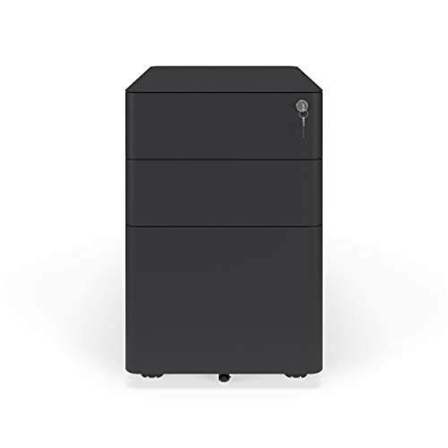 HON Basyx Commercial-Grade Modern Mobile Steel Pedestal, Filing Cabinet, Standard, Charcoal