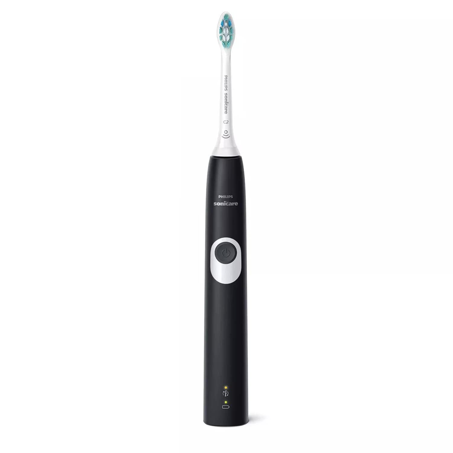 PHILIPS Sonicare ProtectiveClean 4300 Rechargeable Electric Power Toothbrush, 2 Pack - White + Black - Up to 2 Weeks Operating time - HX6809/83 - BROAG Random Color Electric Toothbrush