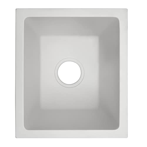 MILOSEN White Bar Sink,RV Kitchen Sink, Small Bar Sink 13 * 15 Inch, Undermount Bar sink, Wet Bar Prep Sink Single Bowl