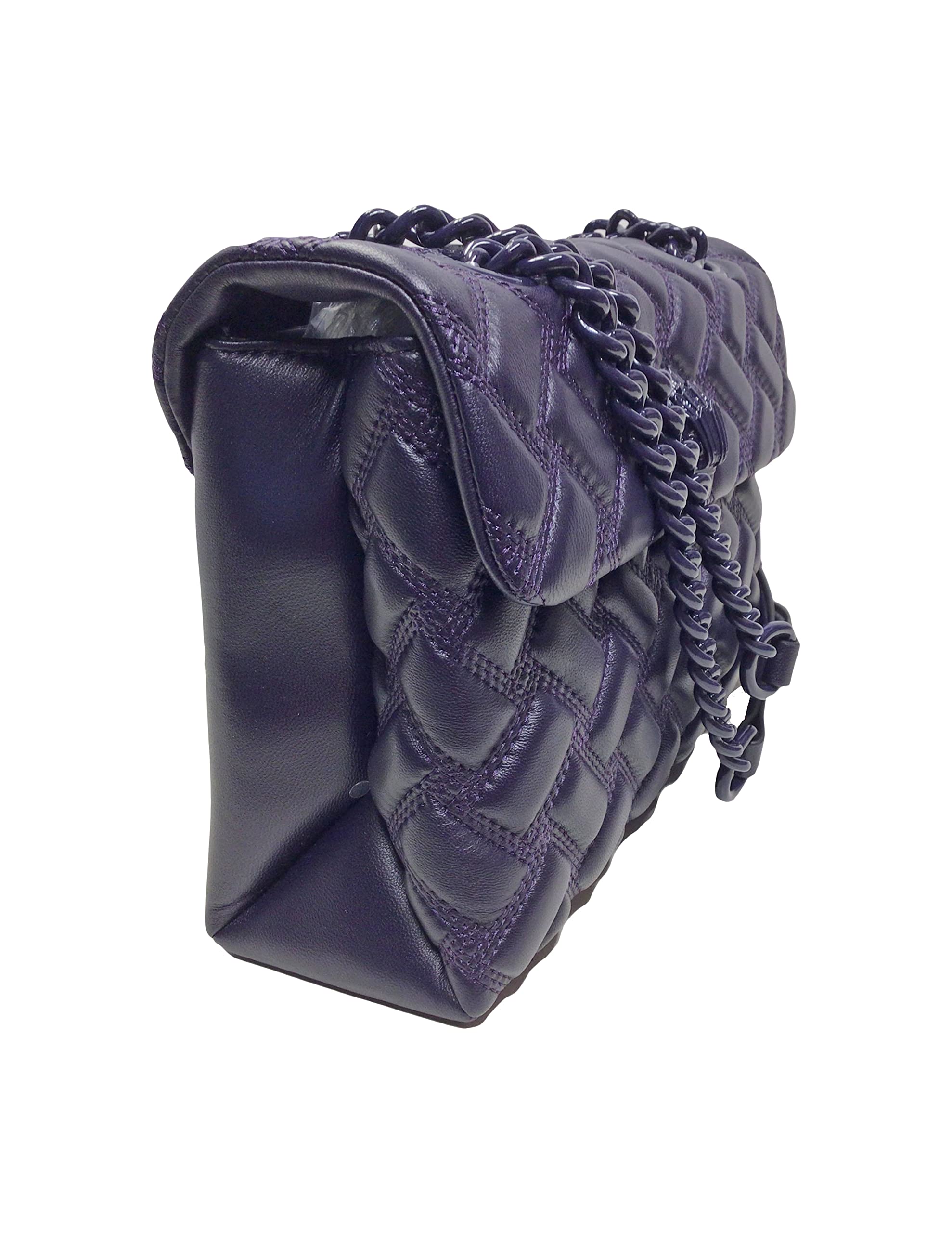 Kensington Drench Leather Shoulder Bag -Purple