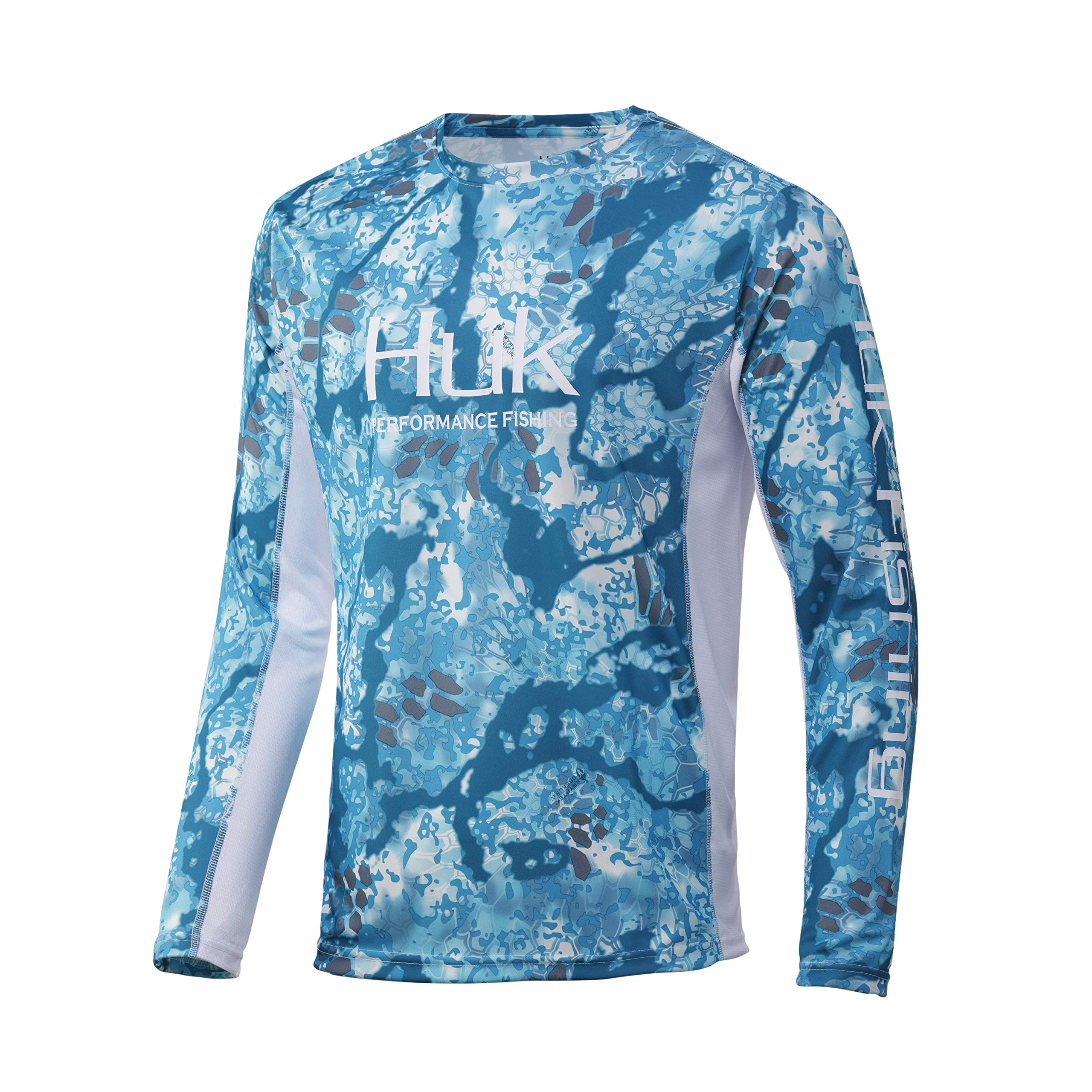 Huk Men's Icon X Camo Long Sleeve Performance Fishing Shirt, Kryptek Obskura Shallows, Medium