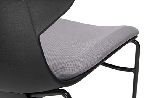 HON Basyx Contempo Guest Chair, Sled Base, 2 Pack, Black/Charcoal