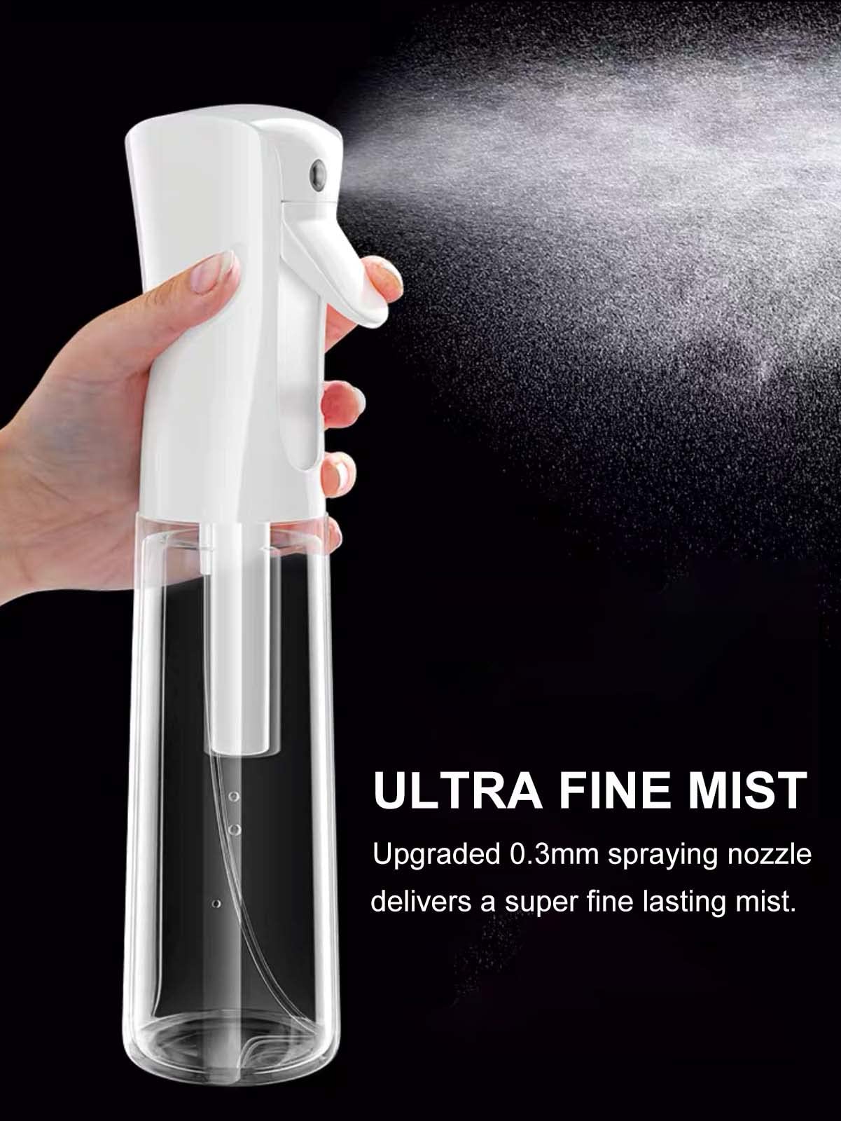 MEACOLIA 4 Pack Continuous Spray Bottles, 10oz/300ml Empty Hair Spray Bottles Fine Mist Sprayer Plant Mister Spray Bottle, Plastic Water Spray Bottle For Hair Styling, Plants, Cleaning, Misting