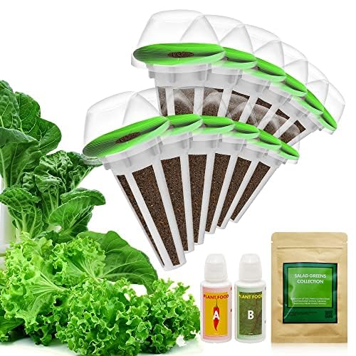 Heirloom Salad Greens Pod with Seed, 12-Pods(350 Seeds+, Include Green Leaf Lettuce, Paris Island Lettuce, Buttercrunch Lettuce, Arugula, Broccoli, Green Chard, and Spinach)