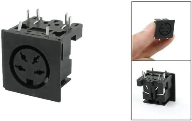 OFFICE NINJA Female Socket Midi Digital Adapter DIN 4 Pin Right Angle PS/2 DIY PC Component Connector PC Computer Keyboard (5 PCS)