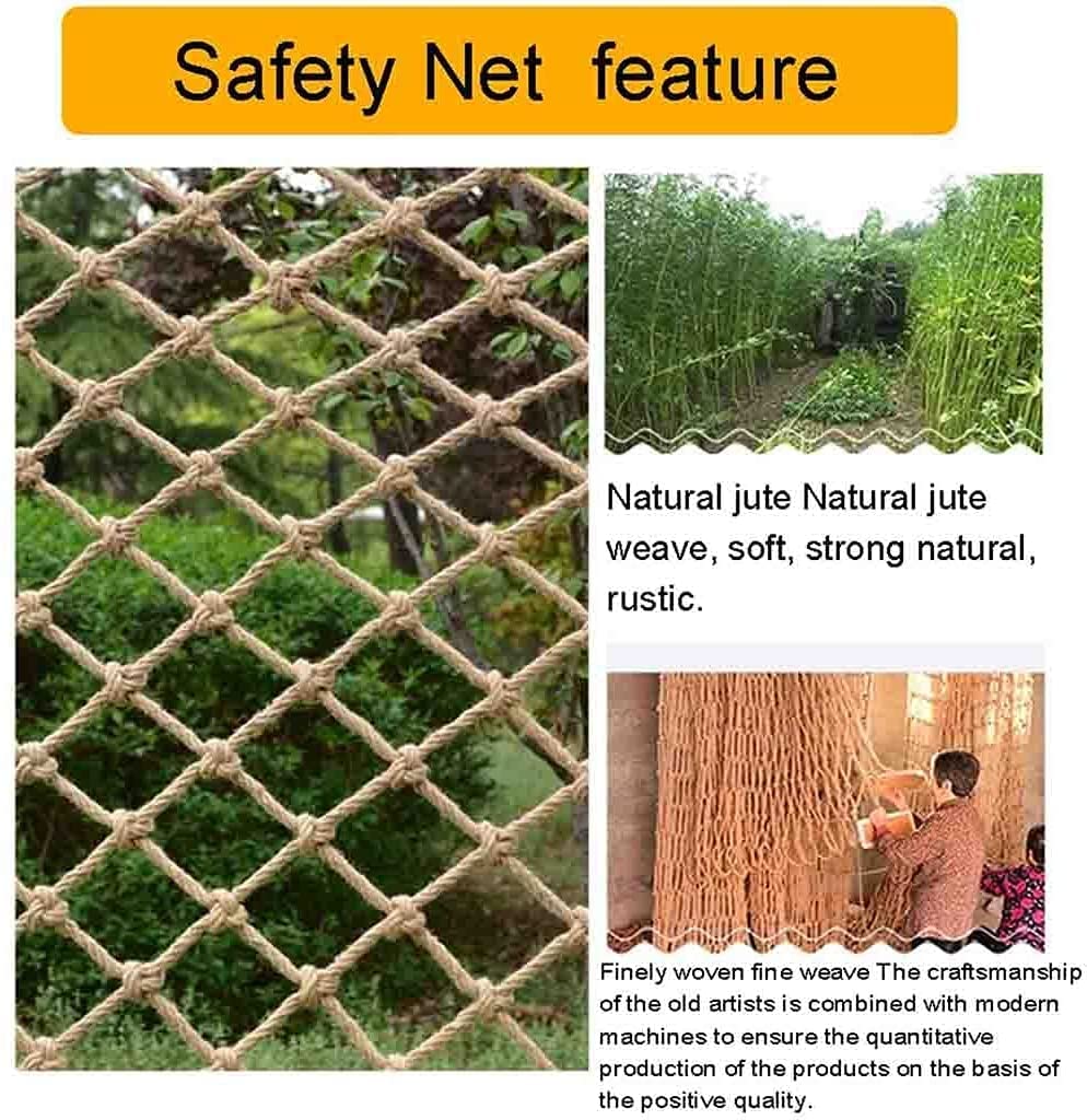 Multi-Purpose Child Pet Cat Safety Anti-Fall Net, Children Safety Anti-Fall Rope Net - Parrot Net Climbing Hemp Rope Netting Balcony Stairs Garden Protection Net Ceiling Hanging Br