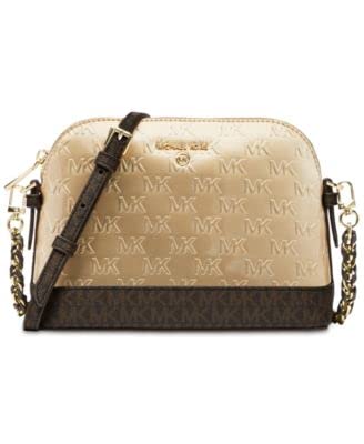 MICHAEL KORS Signature Jet Set Charm Dome Crossbody (Fawn)