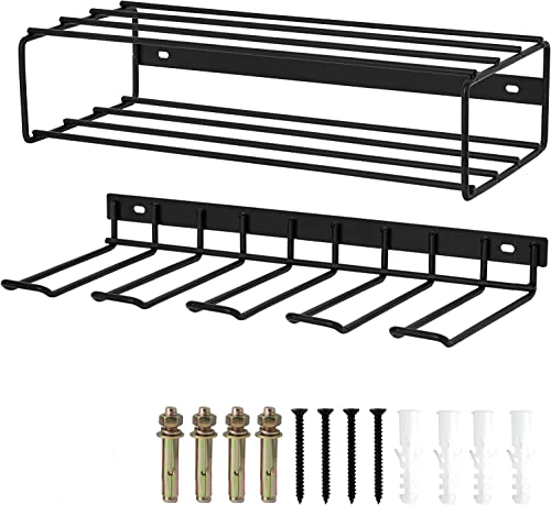 Metal Tools Storage Floating Shelf, Cordless Drill Tools Organizers Holder Wall Mounted, 3-Tier Garage Tool Storage Metal Rack with 4 Slots for Drill Holder, Gift for Men Dad