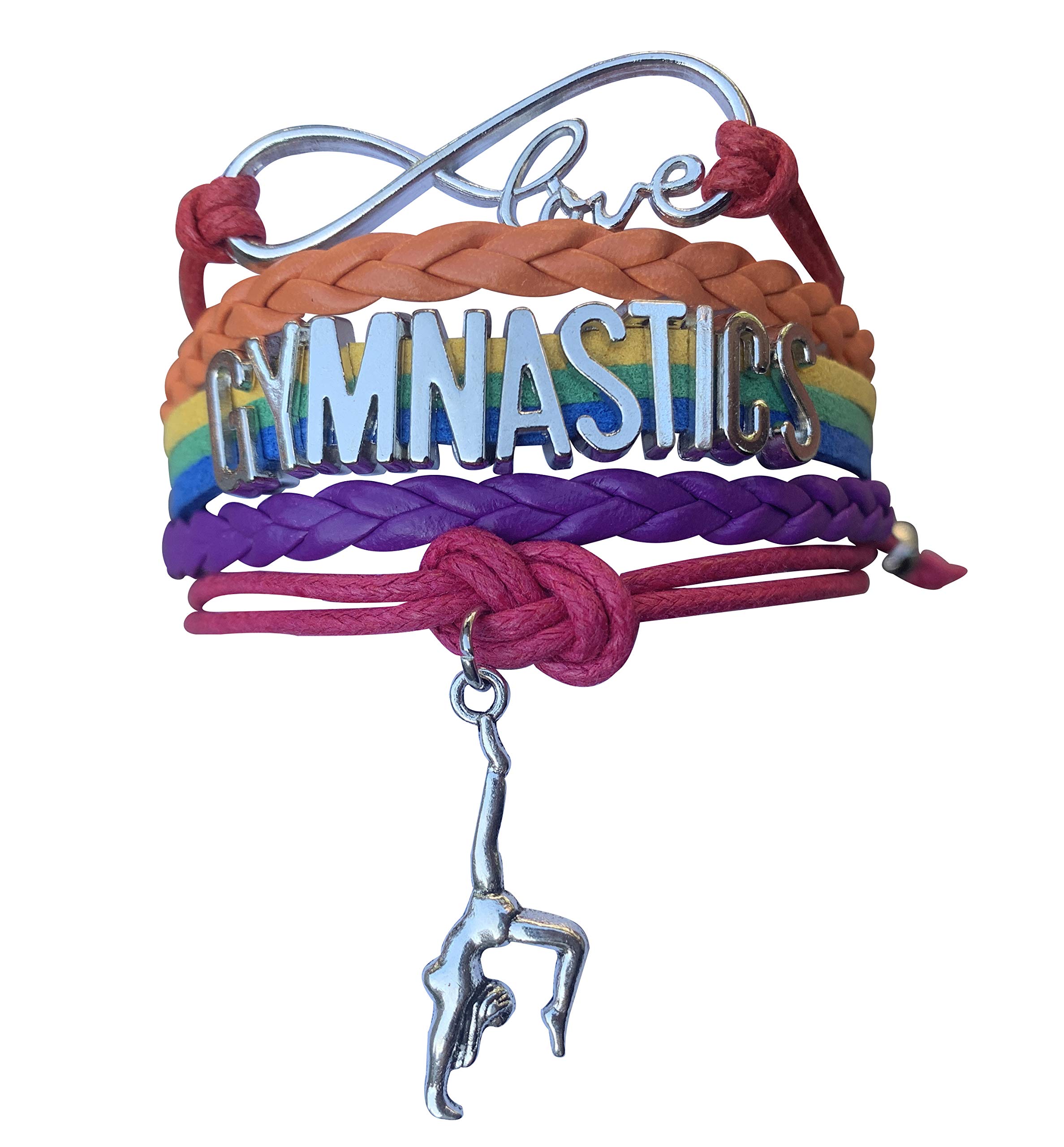 Infinity Collection Gymnastics Bracelet- Gymnastics Bracelet- Gymnastics Jewelry - Gift For Gymnast, Gymnastic Coaches & Teams (Rainbow)