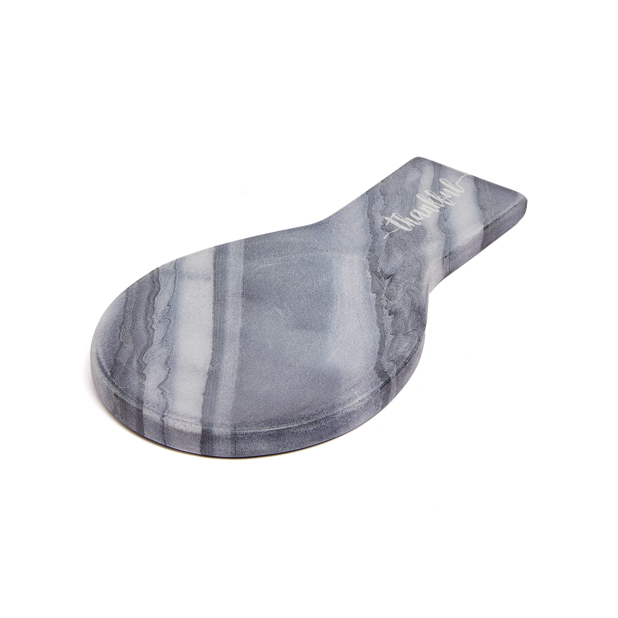 Lexi Home Marble Thankful Engraved 10" Spoon Rest